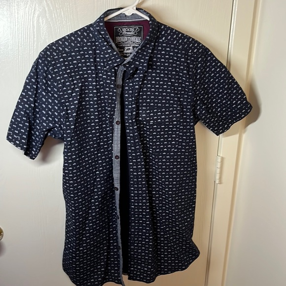 Broken Threads | Shirts | Broken Threads Dark Blue Short Sleeve Dress ...